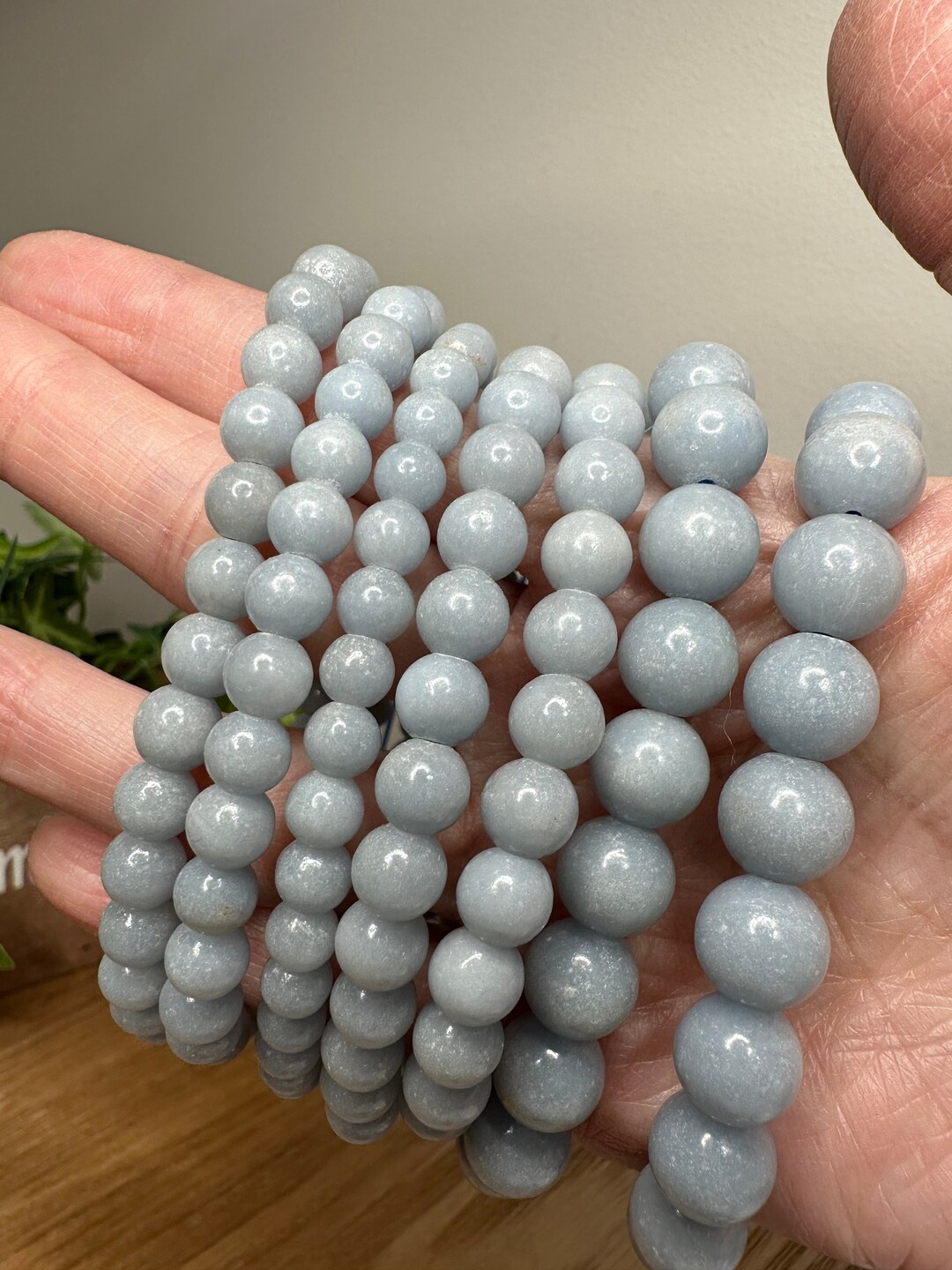 Natural Baby Blue Angelite Bracelet 5mm, 6mm, 7mm, 9mm and 10mm for ...