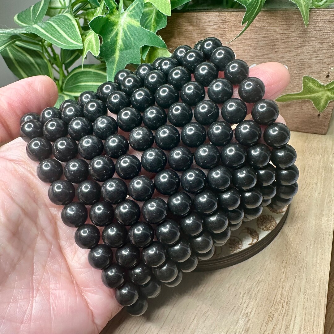 Shungite 8mm/heart Bracelet-emf/ 5G Protection/equilibrium/immunity ...