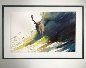 The Angler Original Watercolor and Acrylic Painting - Etsy