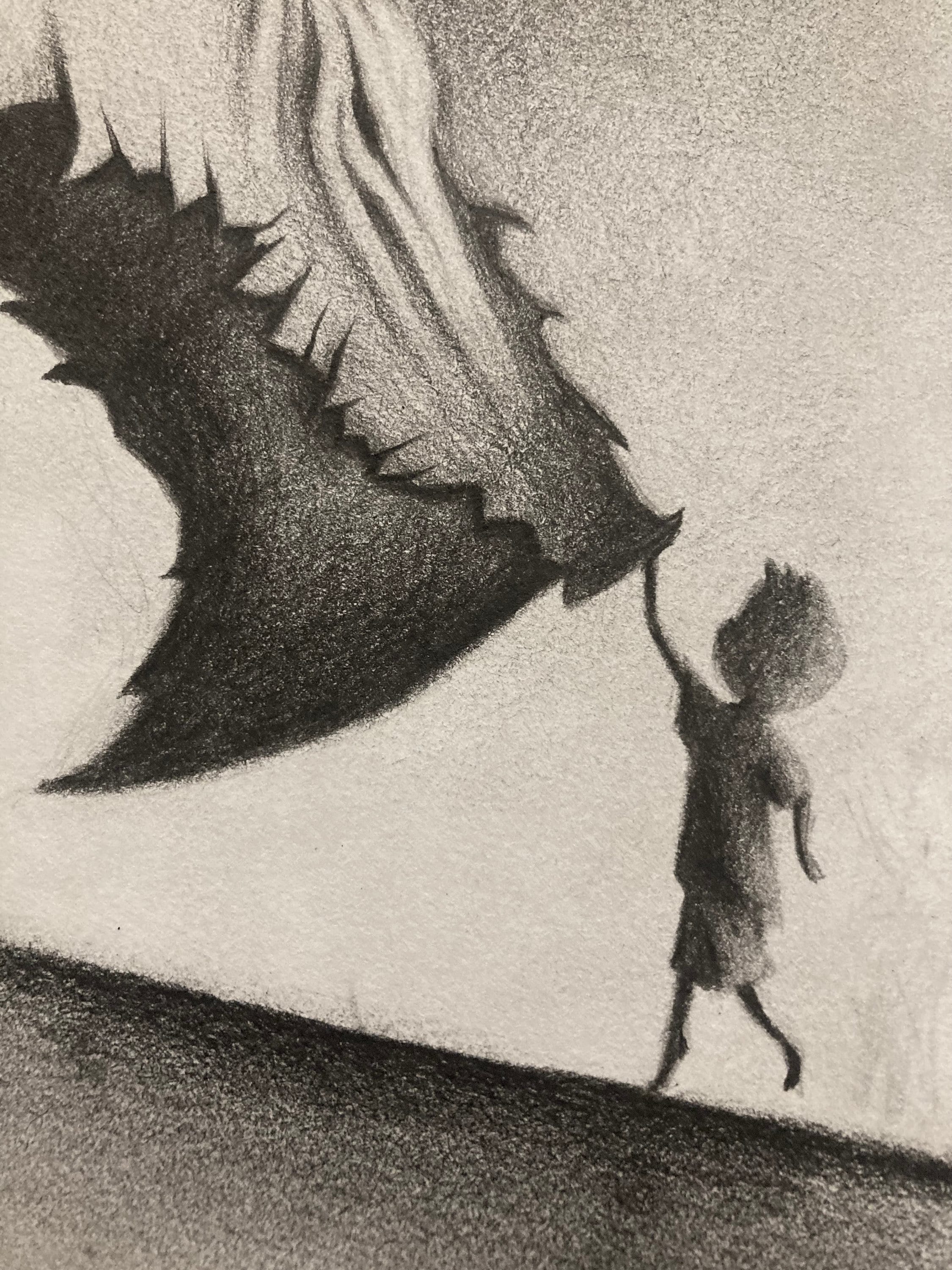 Original Fantasy Graphite Pencil Drawing Giants Embrace - Etsy