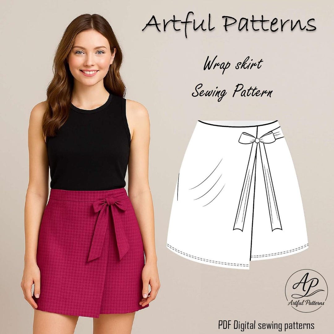 Womens Wrap Skirt Sewing Pattern |mini Skirt Pattern|pdf Sewing Pattern ...