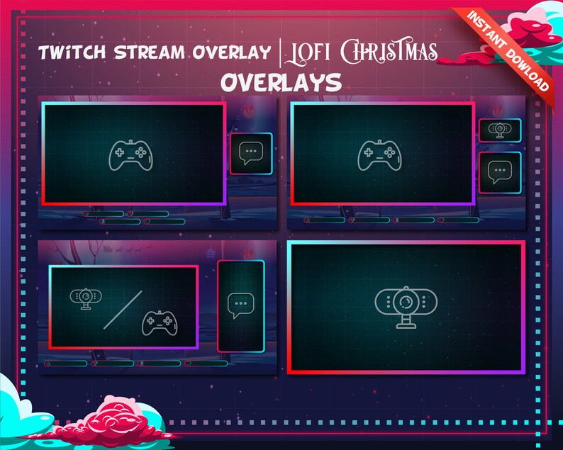 Animated Christmas Stream Overlay Christmas Lofi - Etsy