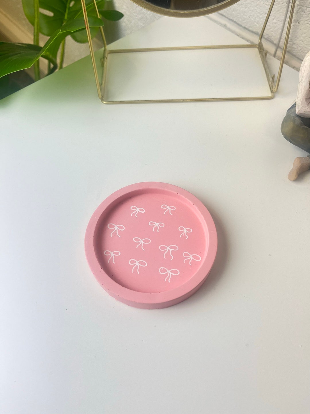 Pink Bow Trinket, Jewellery Dish, Bow Ring Holder, Trinket Dishes, Bow ...