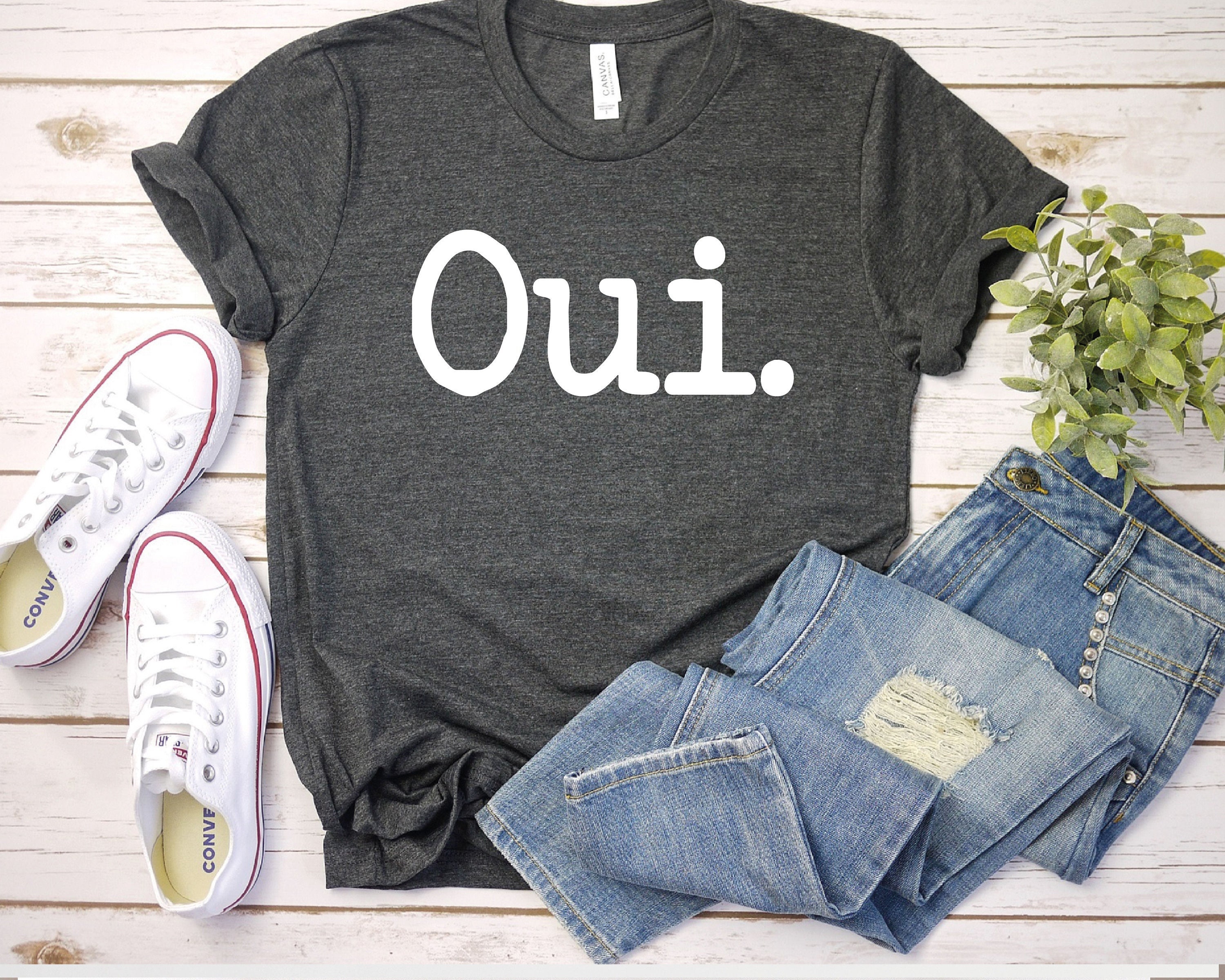 Oui Shirt, Cute French Shirt, Minimalist Tshirt, French Teacher Gift ...