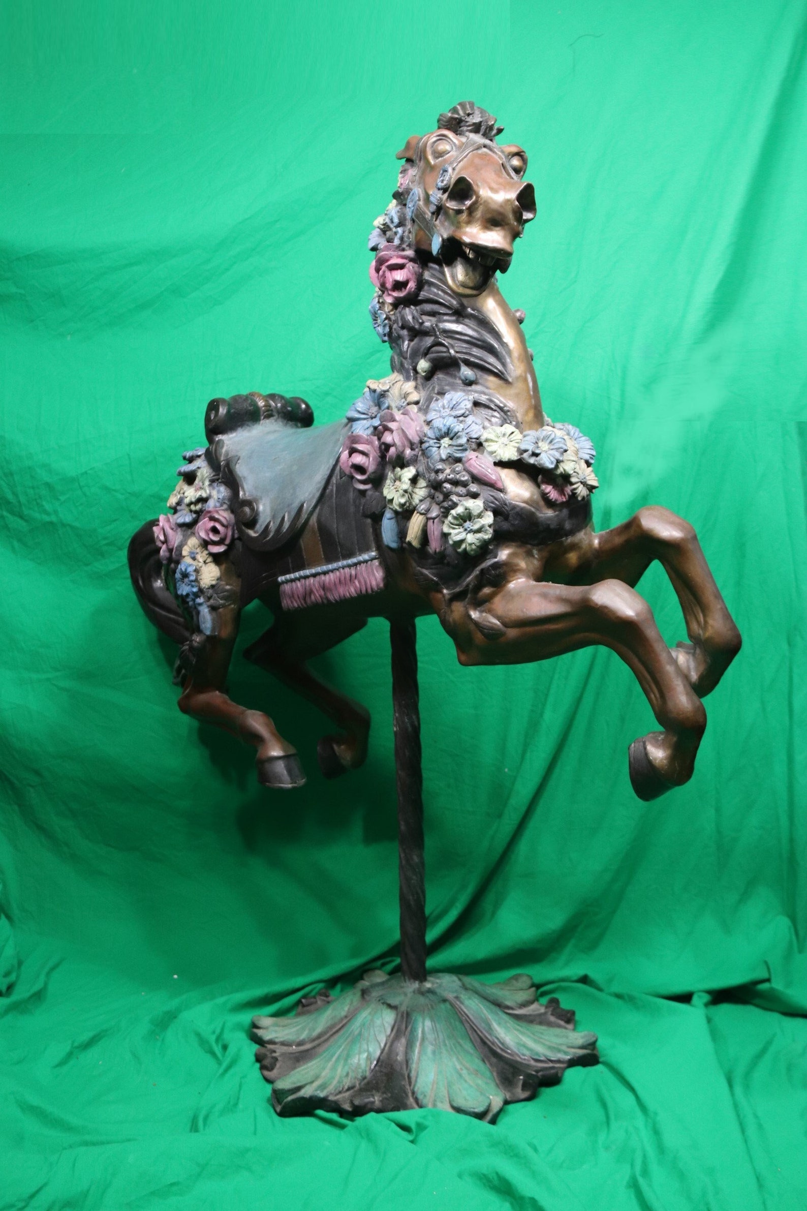 Get It Delivered! - Oriental Carousel Horse Wax Bronze Sculpture Statue ...