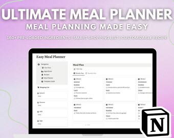 Notion Recipe & Meal Planner Template - Etsy