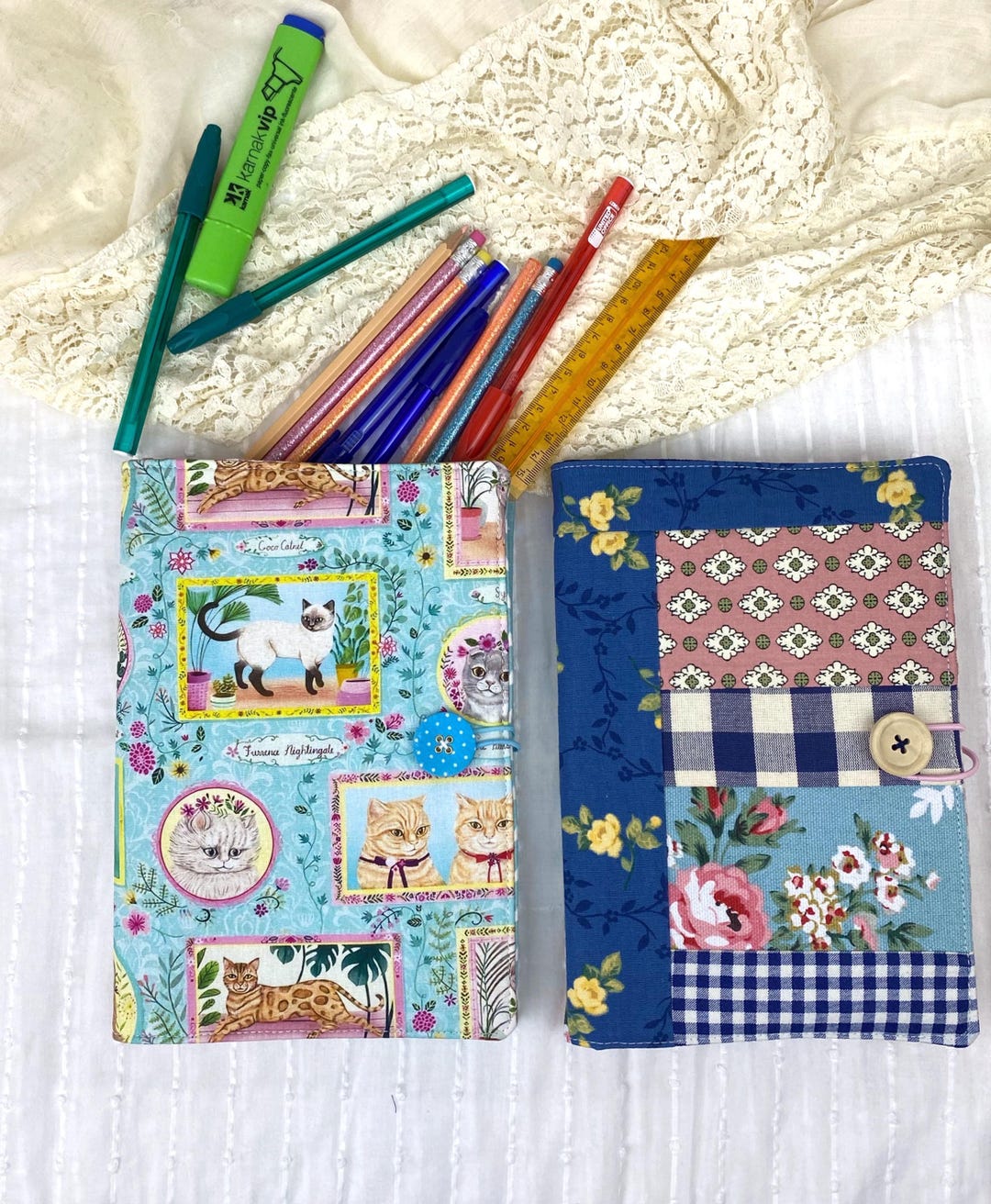 Fabric Cover for Diary, Slip Cover Notebook, Patterned Fabric Cover ...