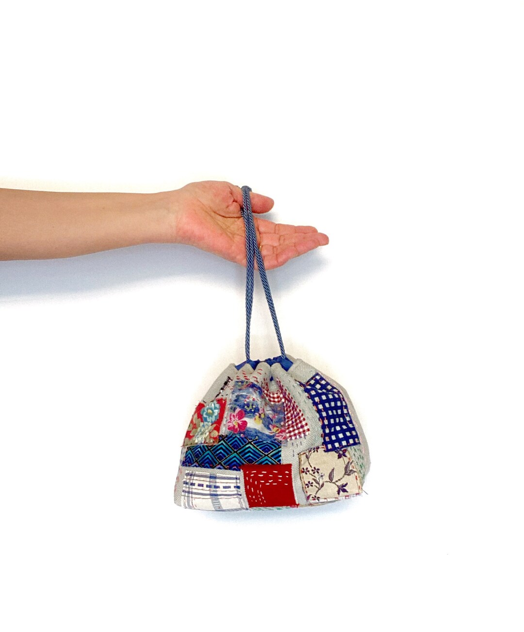 Wristlet Bag With Sashiko Embroidery, Wristlet Bag, Japanese Bag ...