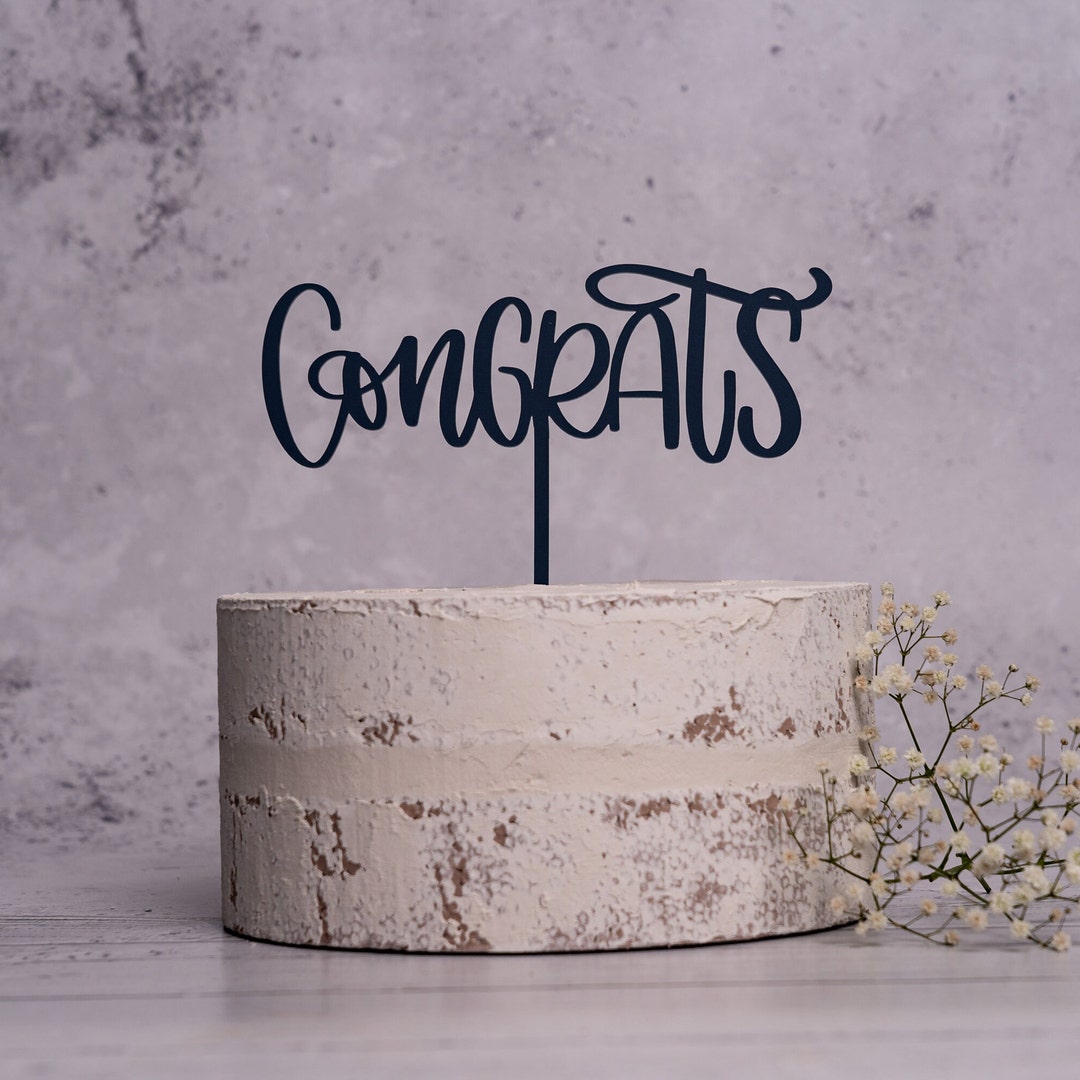 Congrats Cake Topper, Congrats Topper, Congratulations Topper, Perspex ...
