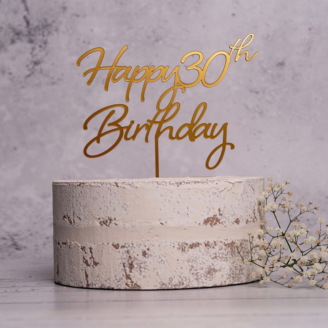 Happy Birthday Age Cake Topper, Personalised Cake Topper, Custom ...