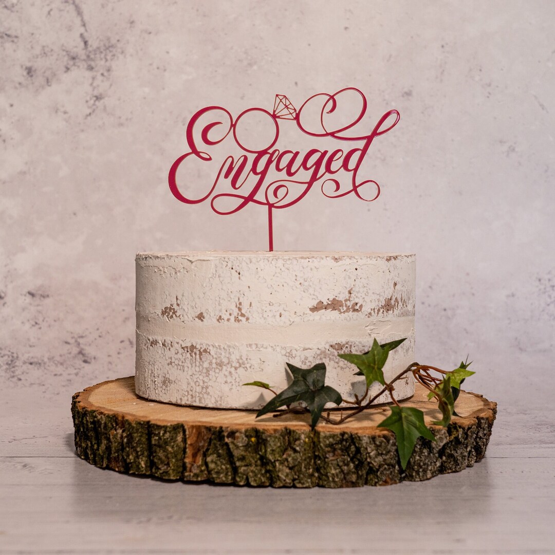 Engagement Cake Topper, Engaged Topper, Engagement Celebration Topper ...