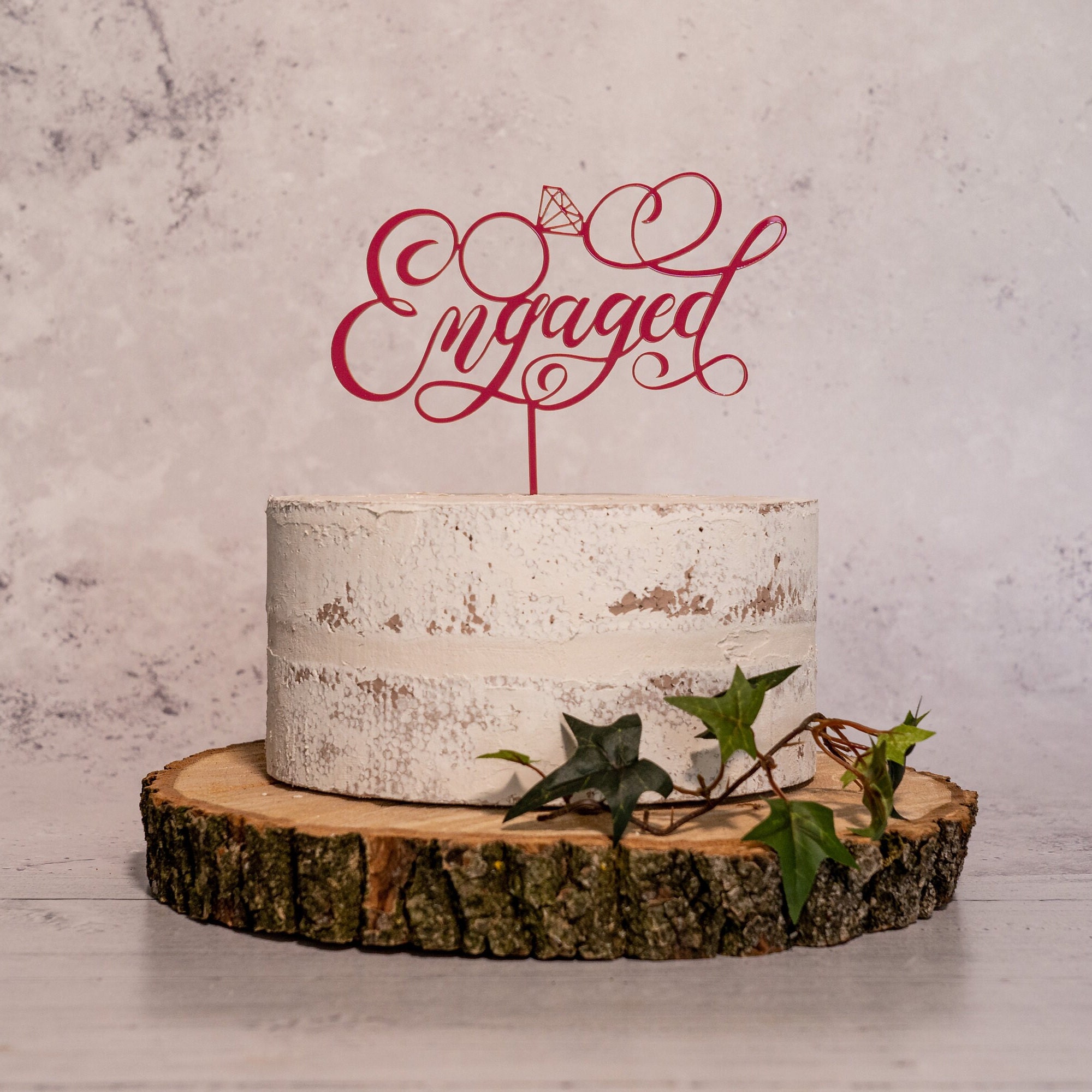 Engagement Cake Topper, Engaged Topper, Engagement Celebration Topper ...