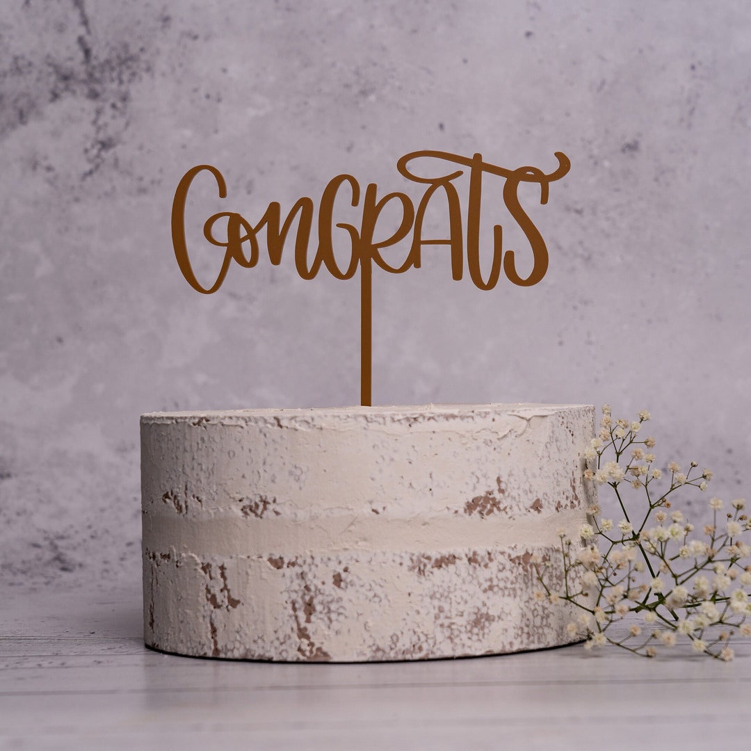 Congrats Cake Topper, Congrats Topper, Congratulations Topper, Perspex ...