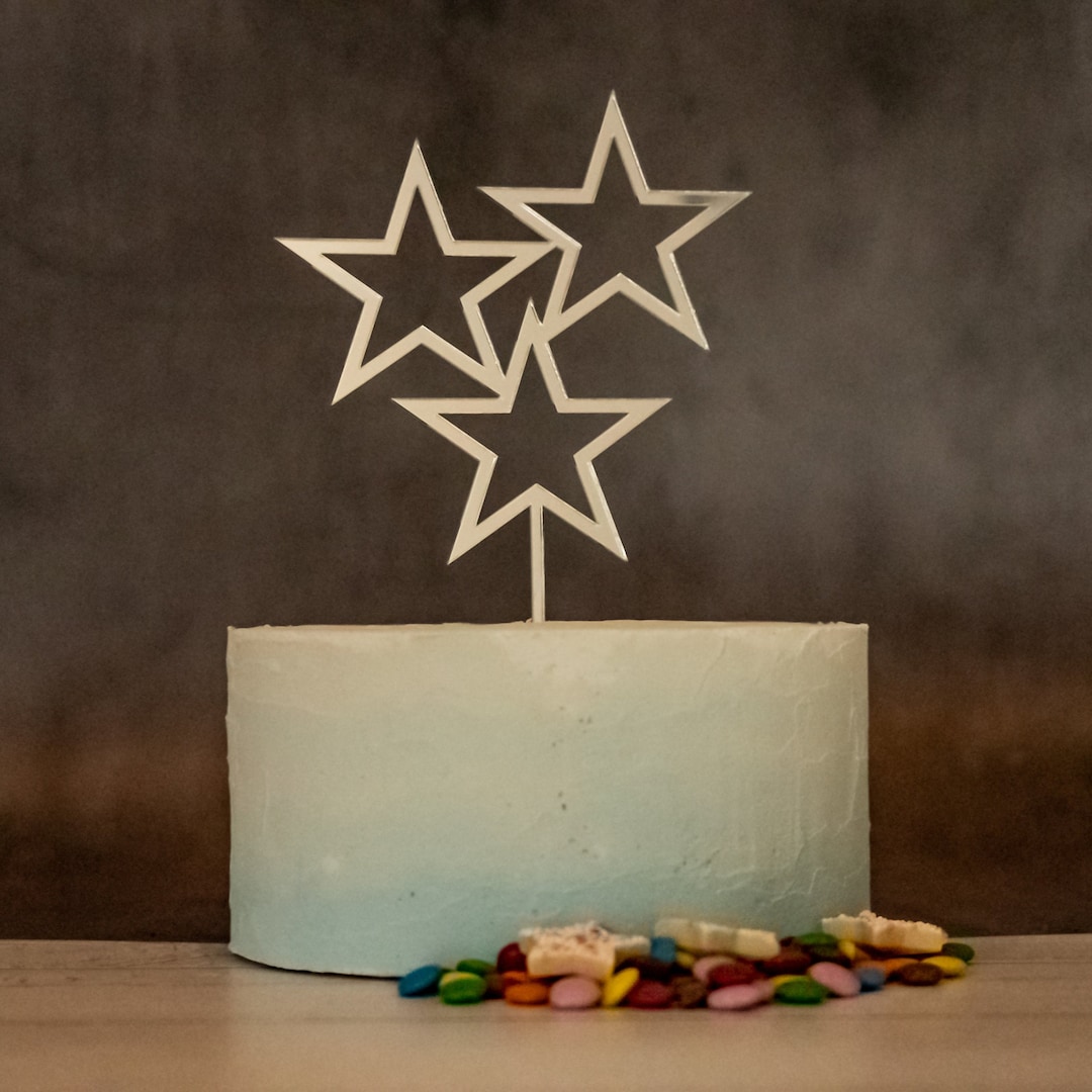 Star Cake Topper, Celebration Cake Topper, Cake Toppers, Perspex Cake ...