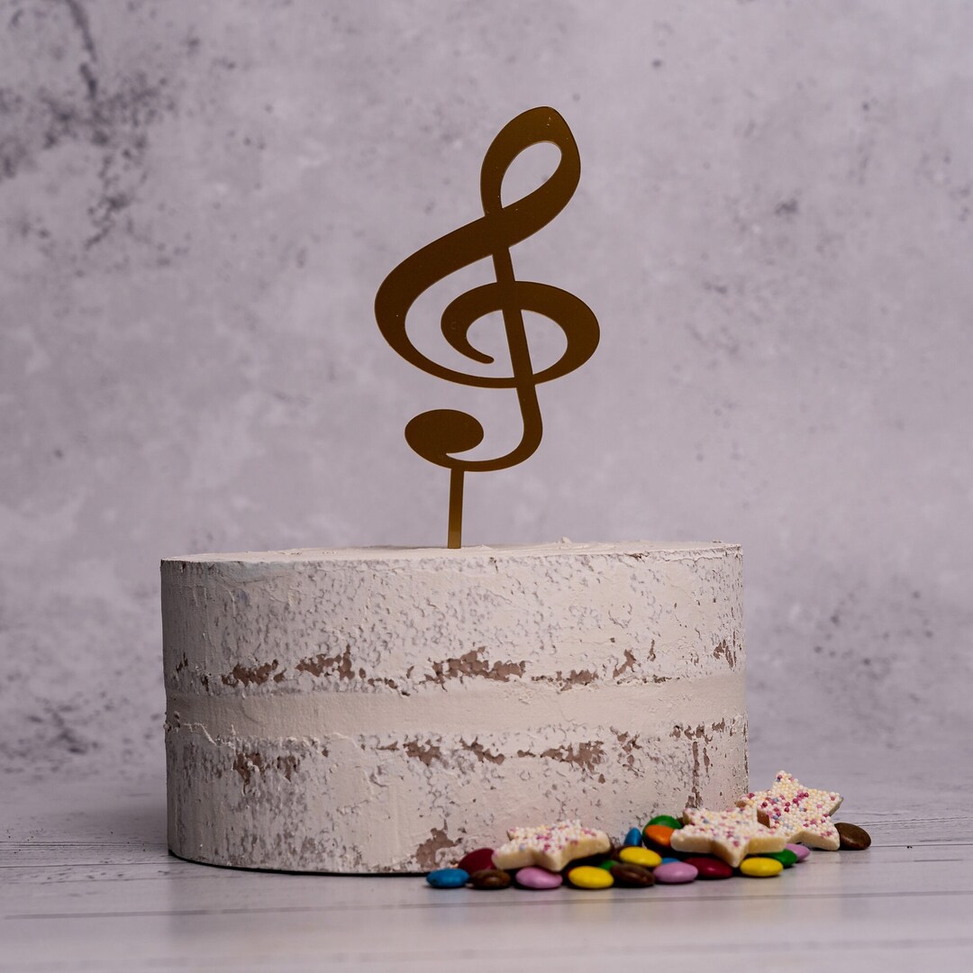 Treble Clef Shape Cake Topper, Music Cake Topper, Children's Cake ...