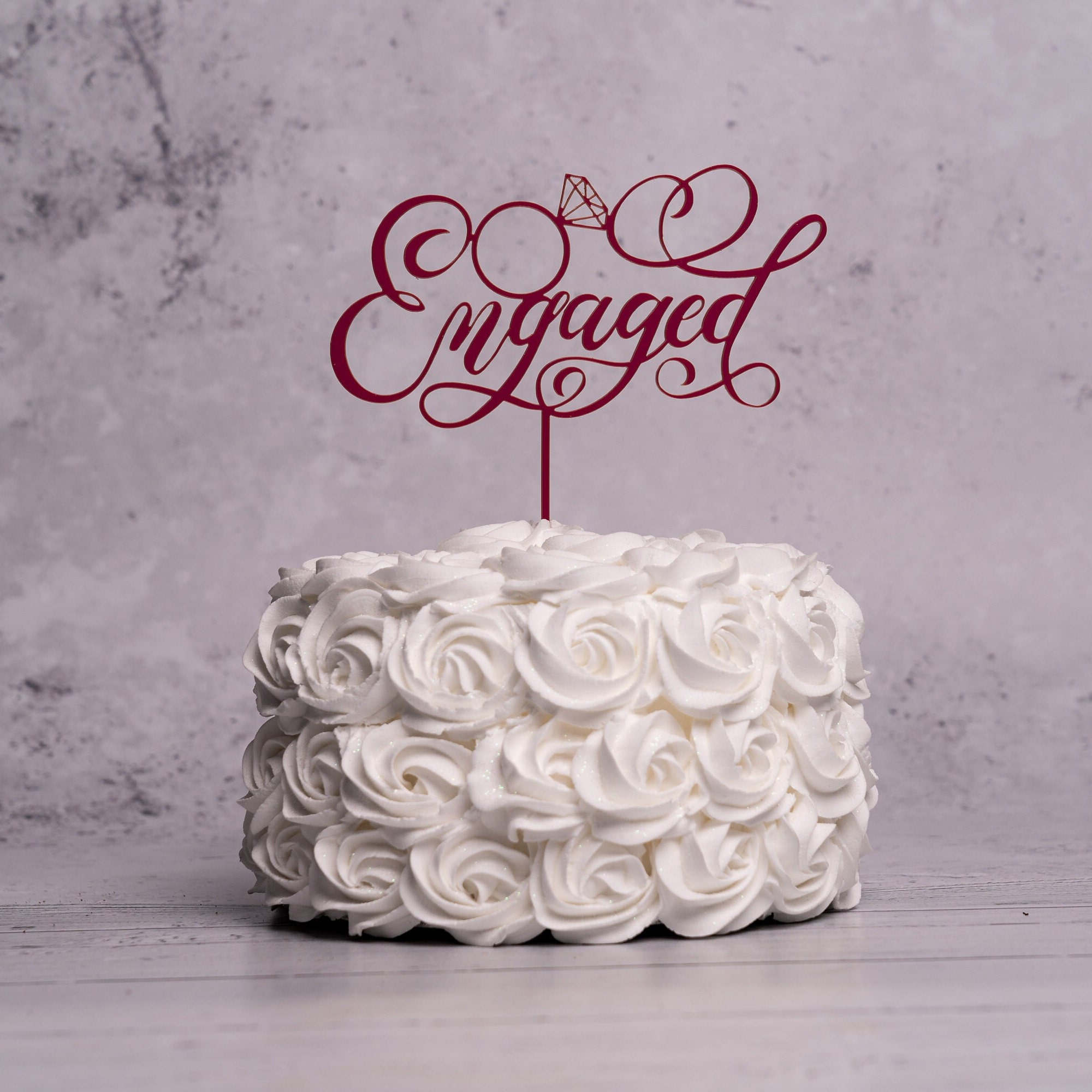 Engagement Cake Topper, Engaged Topper, Engagement Celebration Topper ...