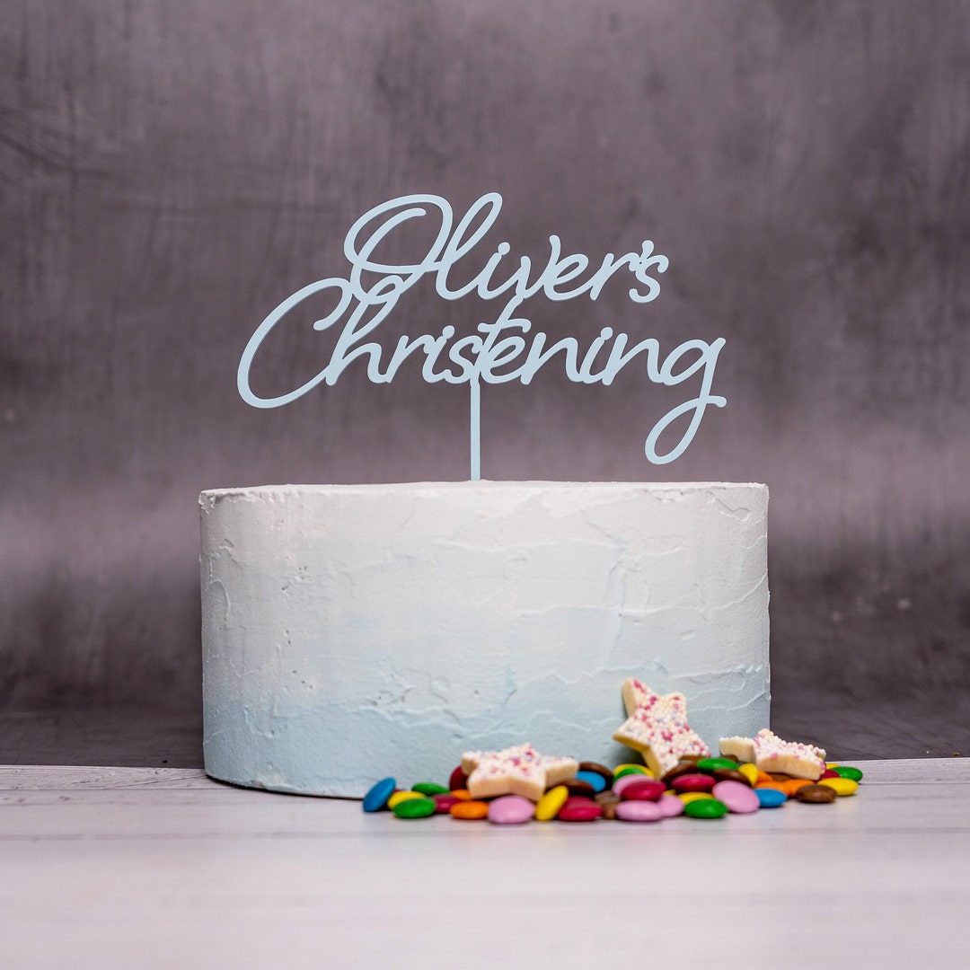 Personalised Christening Cake Topper, Christening Cake Topper, Baby ...