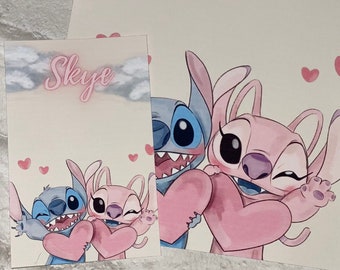 Stitch and Angel Wall Art - Etsy UK