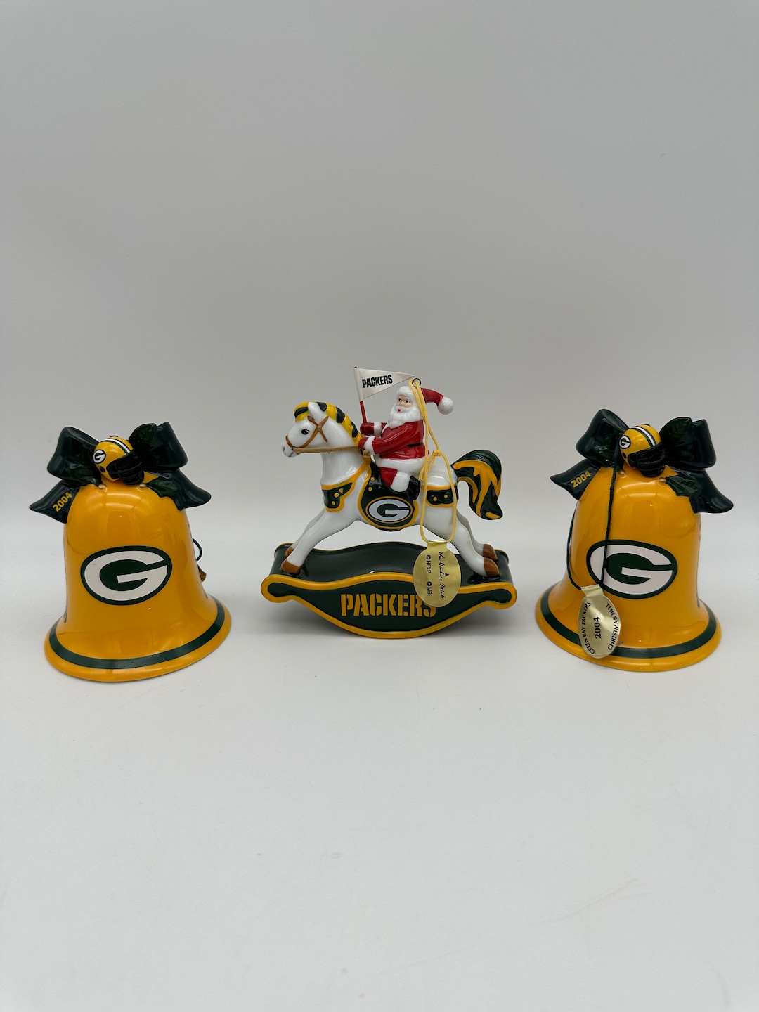 Set of 3 Danbury Mint Green Bay Packers Christmas Ornaments 2004 and ...