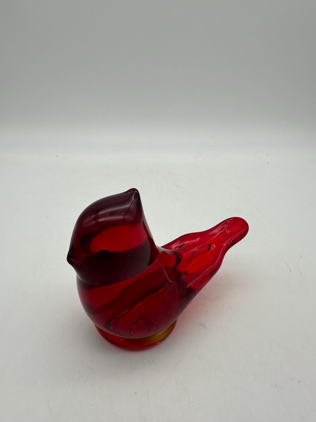 Vintage Titan Art Glass Red Bird cardinal of Love Signed Figurine - Etsy