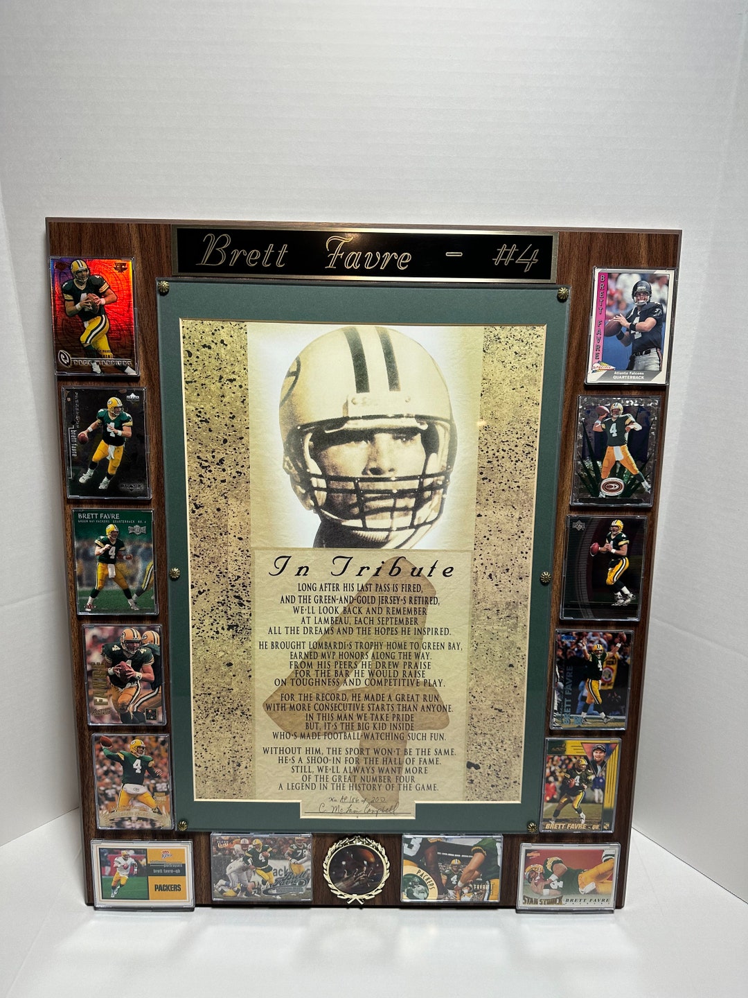 2005 Brett Favre Limited Edition Artist Proof tribute Print Plaque 186/ ...