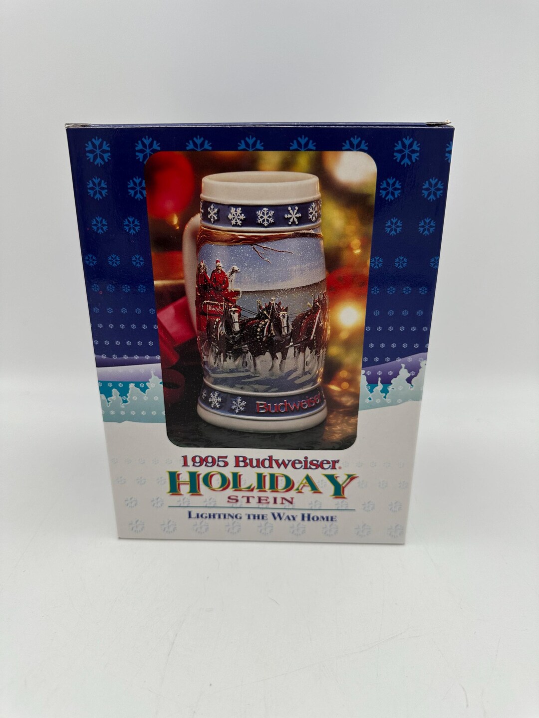 1995 Budweiser Holiday Stein "lighting the Way Home" - New in Box - Etsy