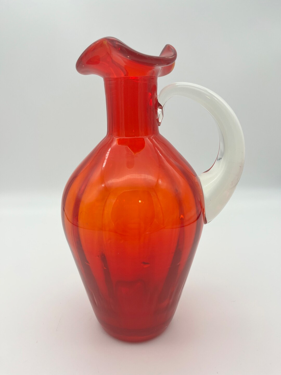 Vintage Bischoff Hand Blown Red Pitcher - Etsy