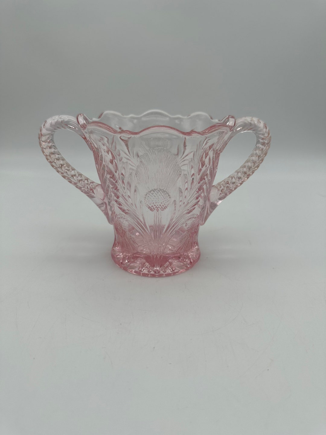 Vintage Moser Passion Pink Inverted Thistle Pattern Sugar Bowl - Etsy