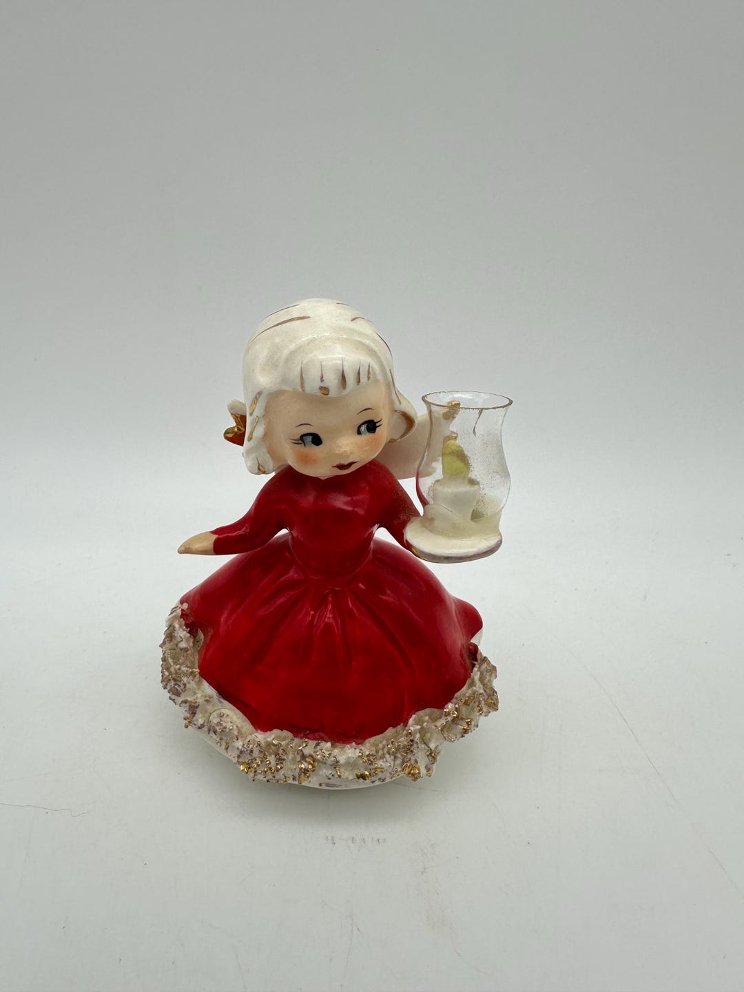 Vintage Red Christmas Angel With Gold Spaghetti Trim - Made in Japan - Etsy