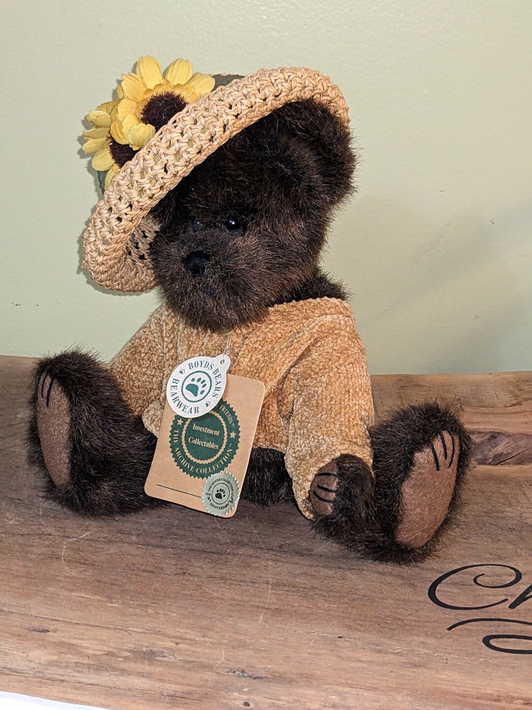 Boyds Bear With Sunflower Hat - Etsy