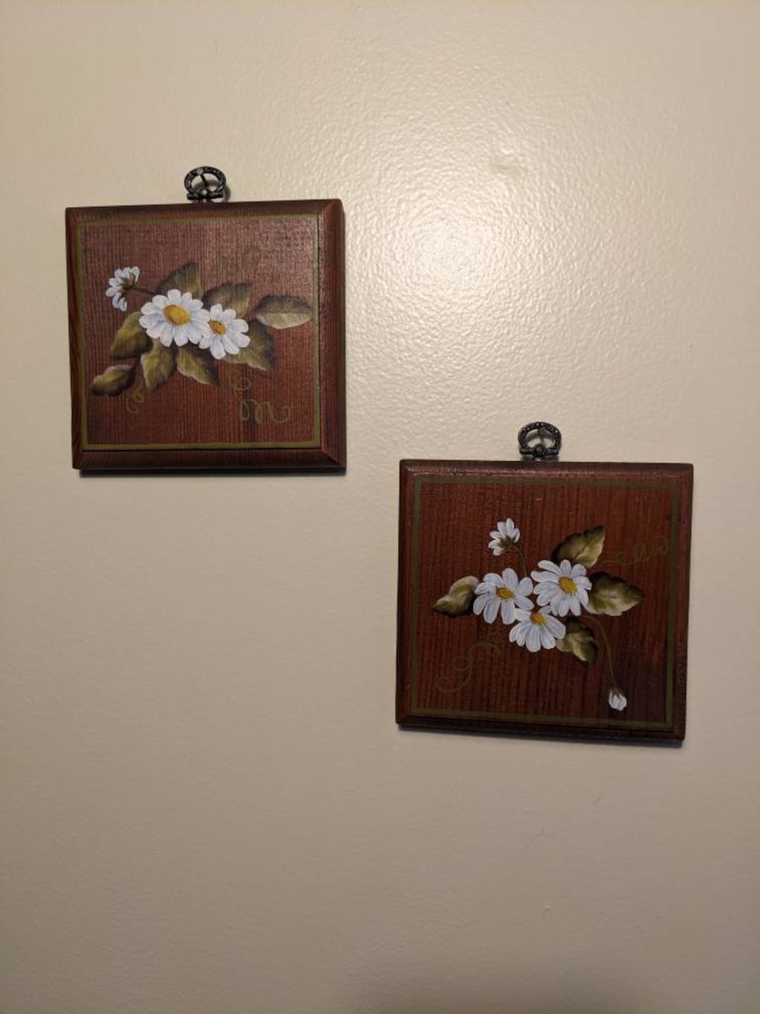 Daisy Folk Art Pair - Etsy