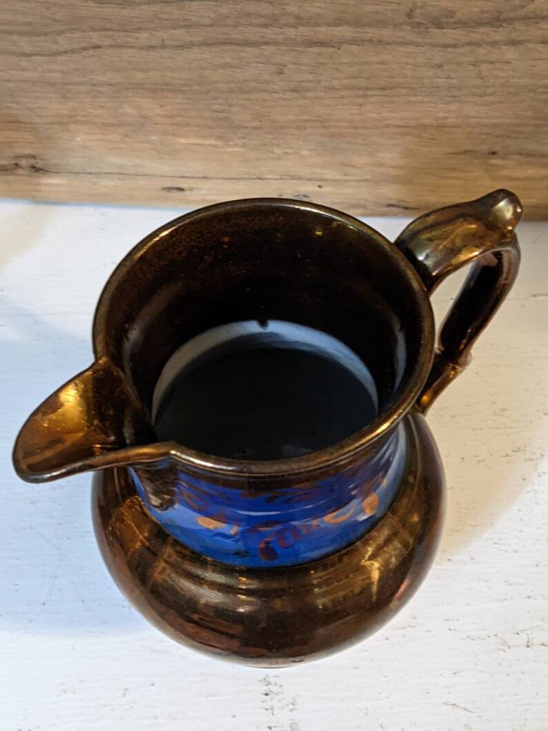Antique Copper Lusterware Pitcher - Etsy