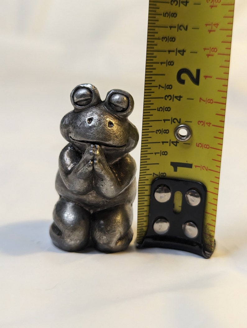 Praying Pewter Frog - Etsy