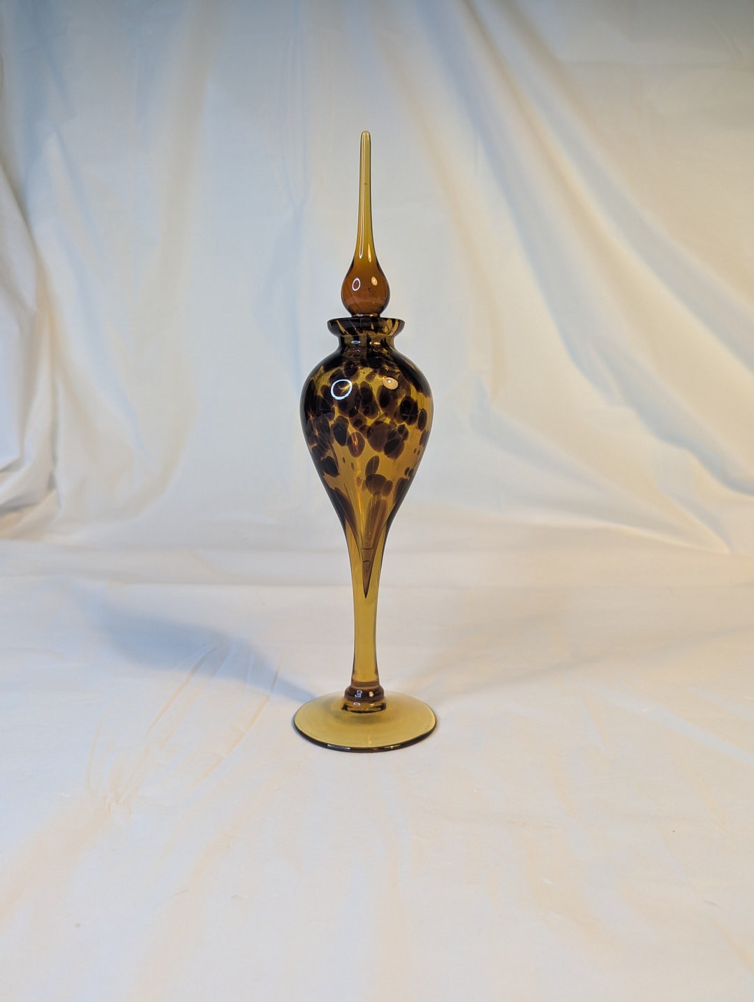 Tortoise Shell Perfume Bottle, Pedestal Style, Blown Glass - Etsy