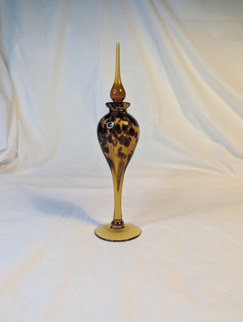 Tortoise Shell Perfume Bottle, Pedestal Style, Blown Glass - Etsy
