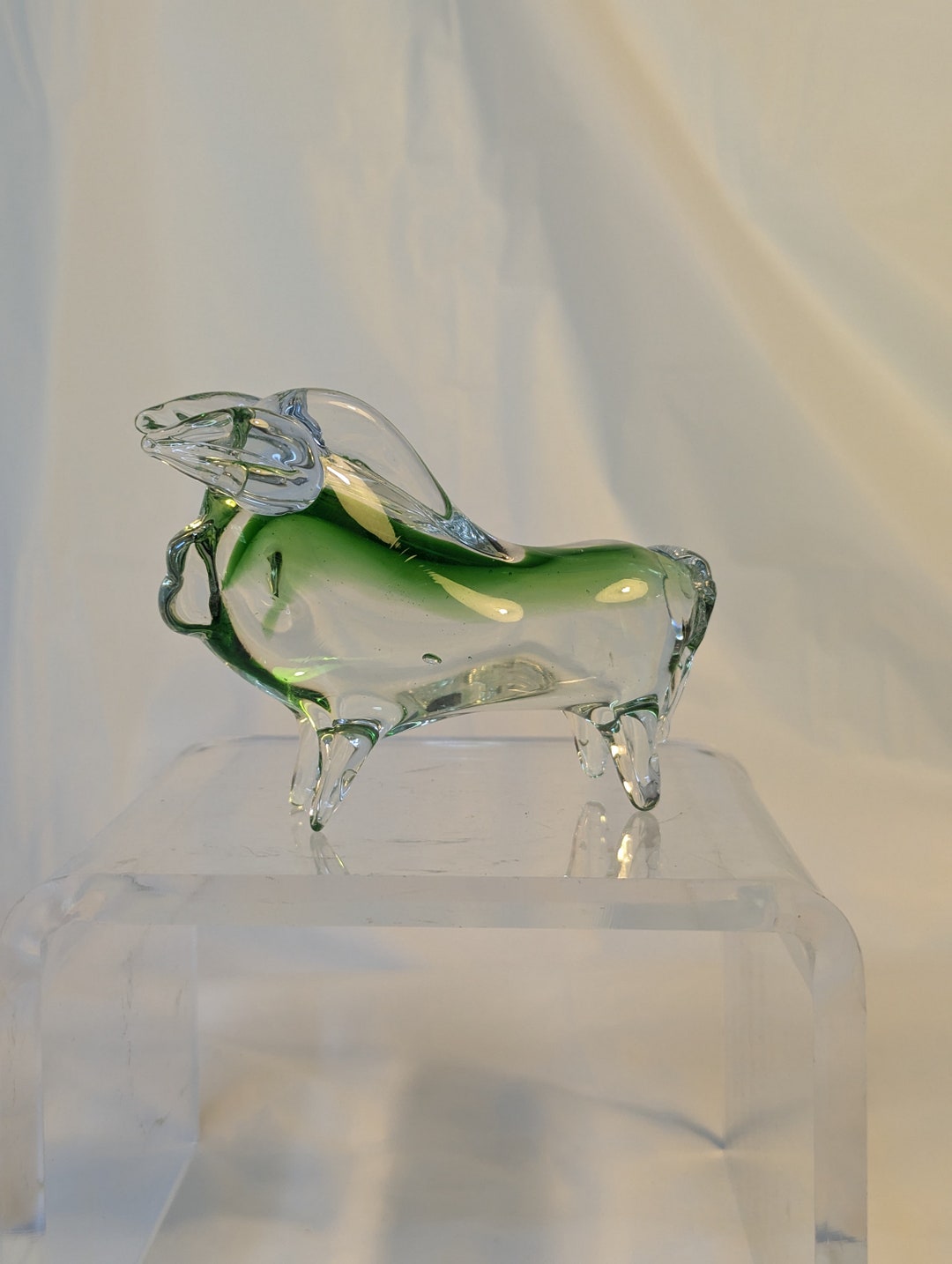 Art Glass Bull Paperweight - Etsy