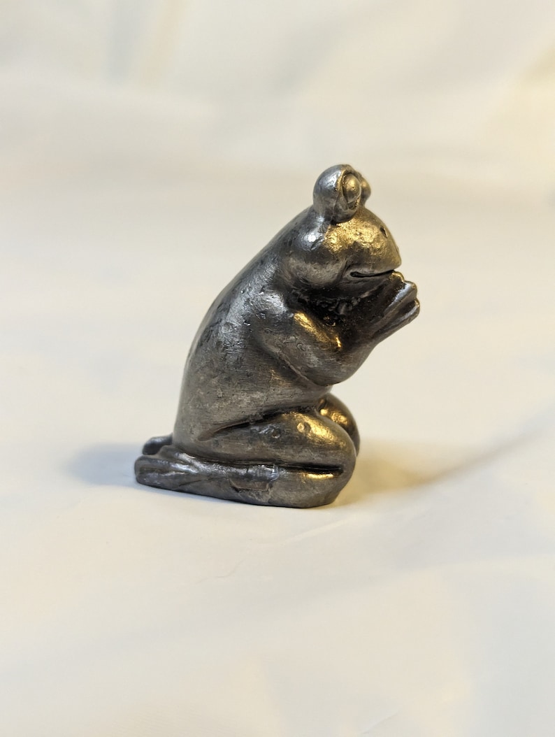Praying Pewter Frog - Etsy