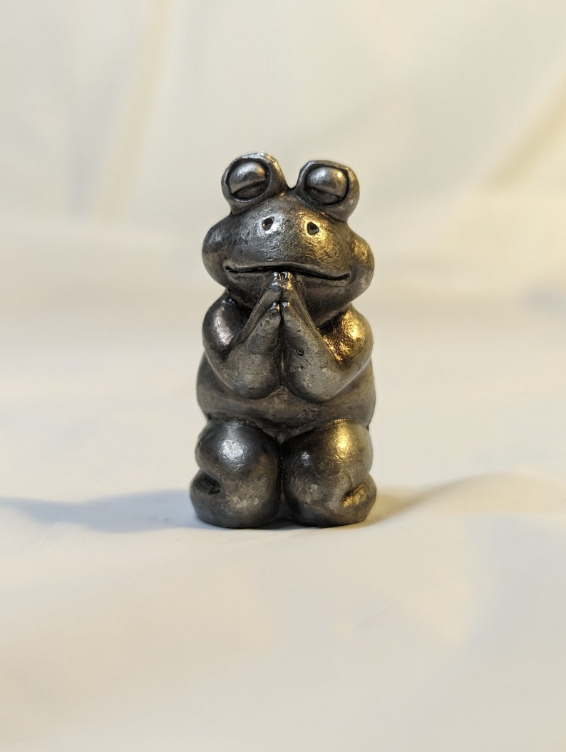 Praying Pewter Frog - Etsy