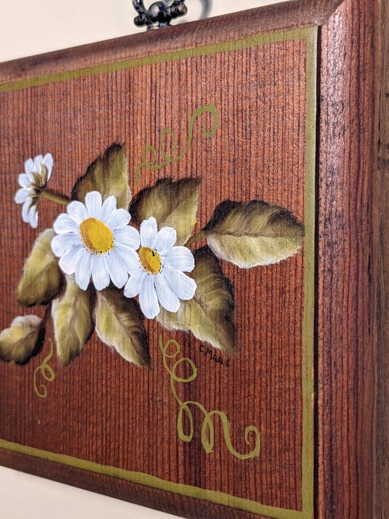 Daisy Folk Art Pair - Etsy