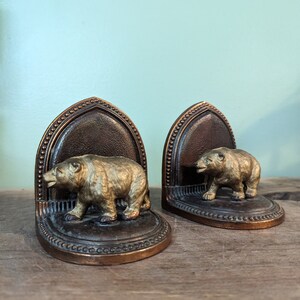 Vintage Copper Bear Bookends - Etsy
