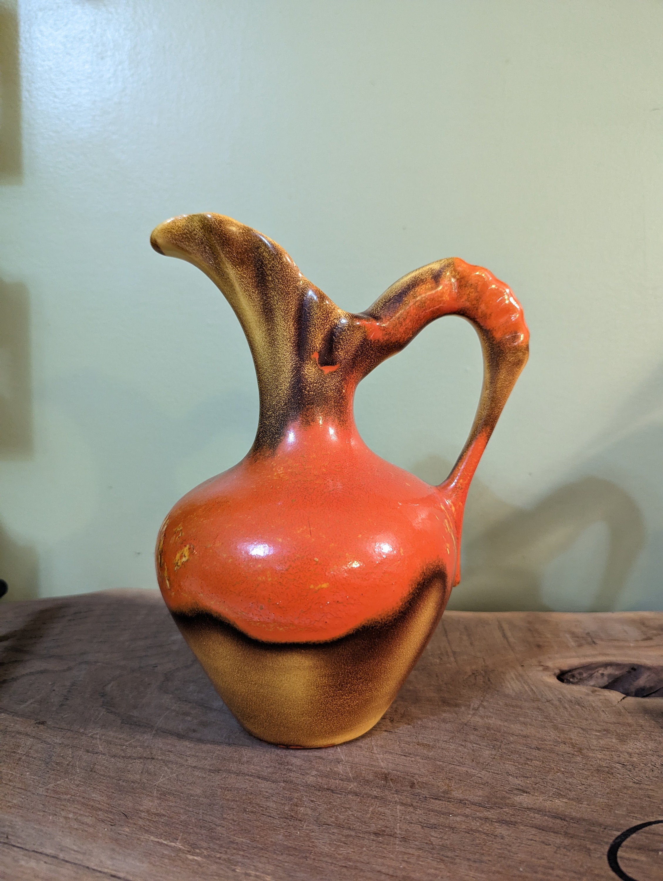 MCM Art Pottery Pitcher - Etsy