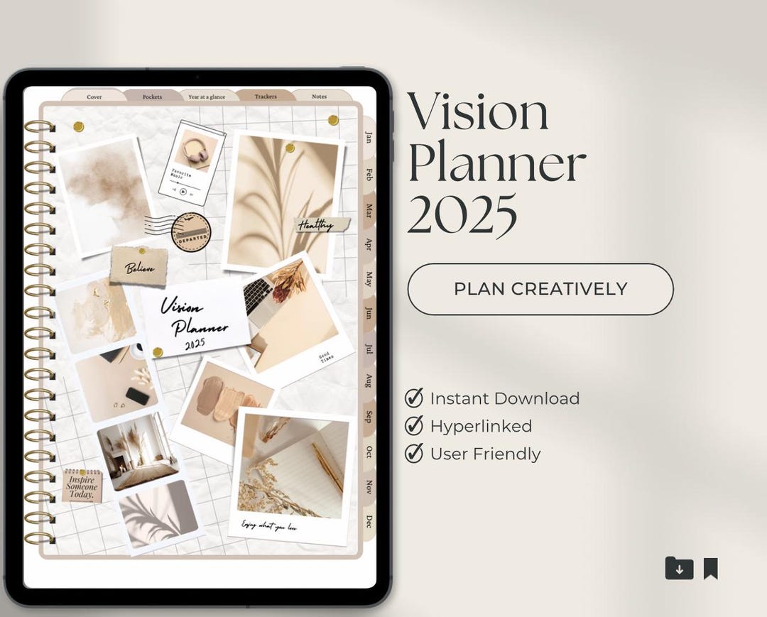 Vision Planner, Digital Planner, Digital Planner 2025, Dated Digital ...