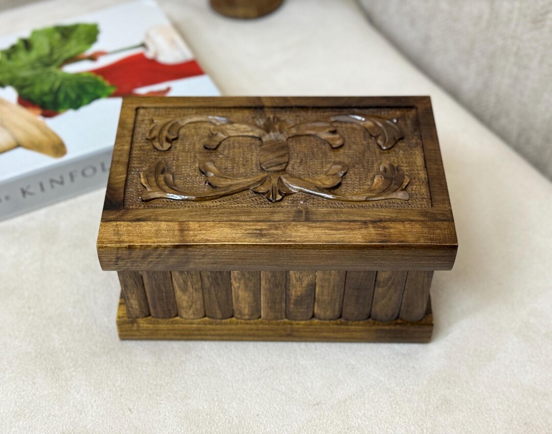 Handmade Wooden Puzzle Box, Hidden Key in a Secret Compartment Jewelry ...