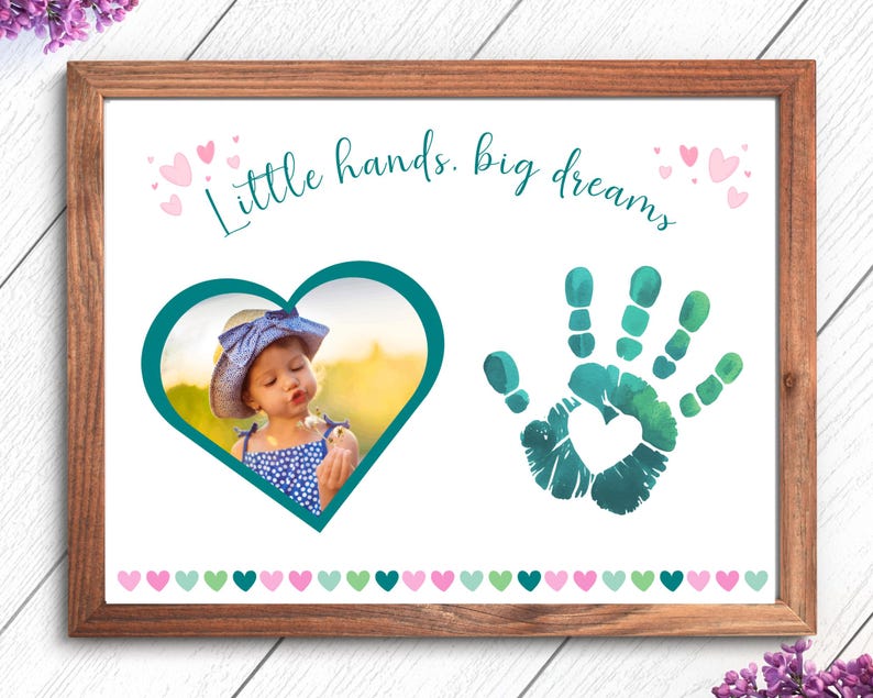 Handprint Craft Photo Keepsake, Editable Grandparents Day Gift, Mothers ...