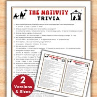 Bible Christmas Trivia Game 18 Questions on the Story of Jesus' Birth ...
