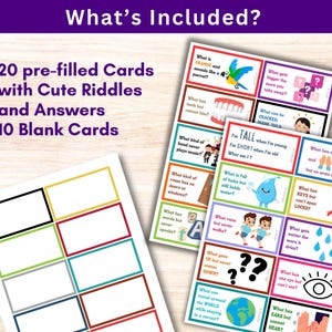 Riddles for Kids Lunchbox Notes With Answers, Lunch Box Note Cards for ...