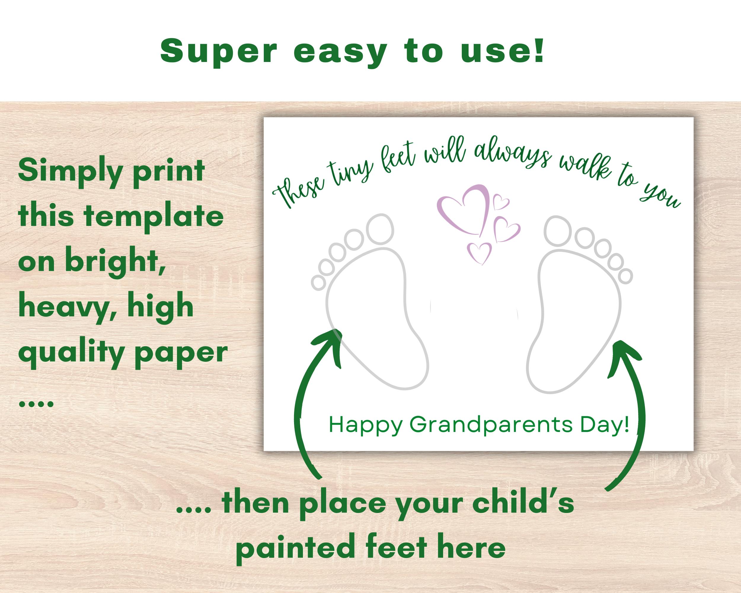 Grandparents Day Footprint Craft Keepsake, Baby's Foot Print Memories ...