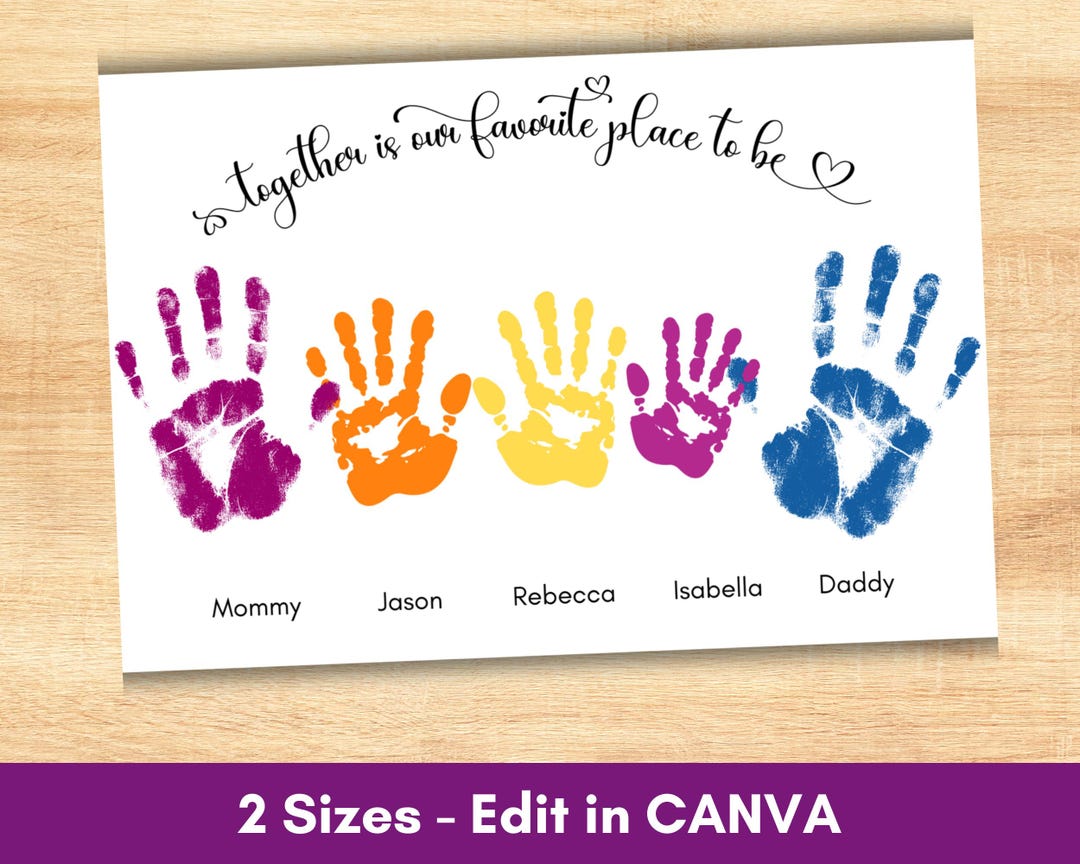 Family Handprint Art Keepsake, Personalized Hand Print Craft Frame ...