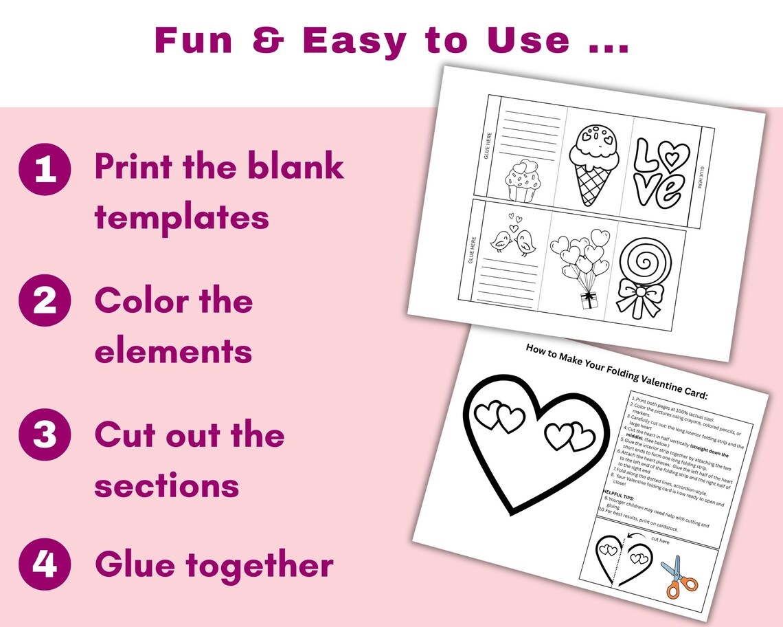 Folding Heart Card Craft for Kids, Daycare Valentines, DIY Valentine ...