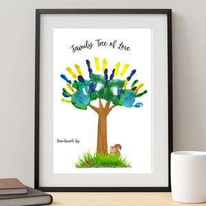 Family Tree Handprint Craft Keepsake for Kids, Grandparents Gift Idea ...